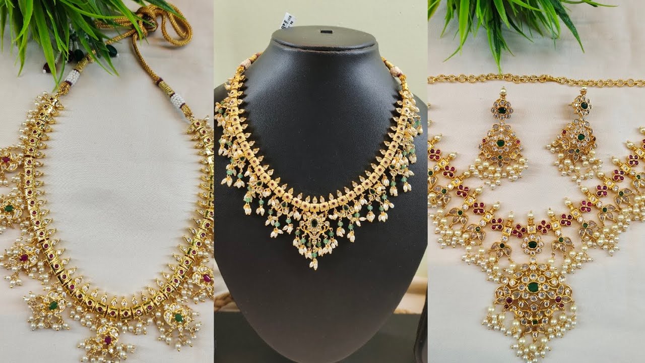 Beautiful guttapusalu neck pieces collection - YouTube