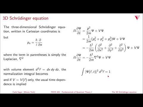4.01 The 3D Schrödinger Equation - YouTube