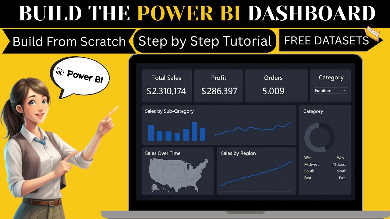 Power BI Dashboard Tutorial for Beginners📊 | 📁Superstore Dataset (Free ...