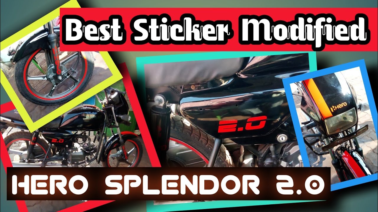 Splendor Plus Black Bike full Modified by Red Radium Sticker/सबसे ...