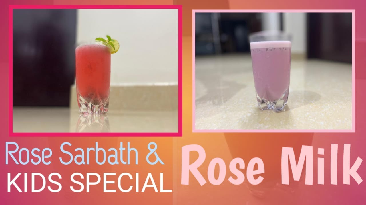 Rose കൊണ്ട് 2 അടിപൊളി ജ്യൂസ് | ROSE SARBATH & ROSE MILK | Kids Special ...