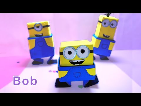 How to Make a paper Minion 'Bob'/ Paper Jumping Fidget Toy/Designed n ...