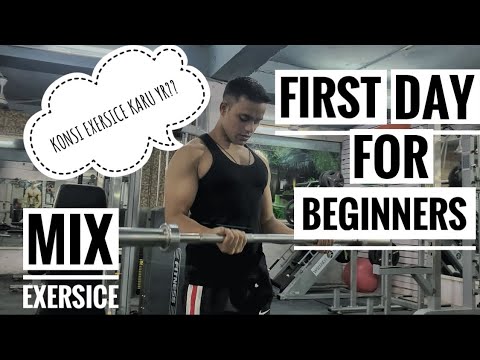 First day | In gym | mix exercise | for beginners | full detail | full ...