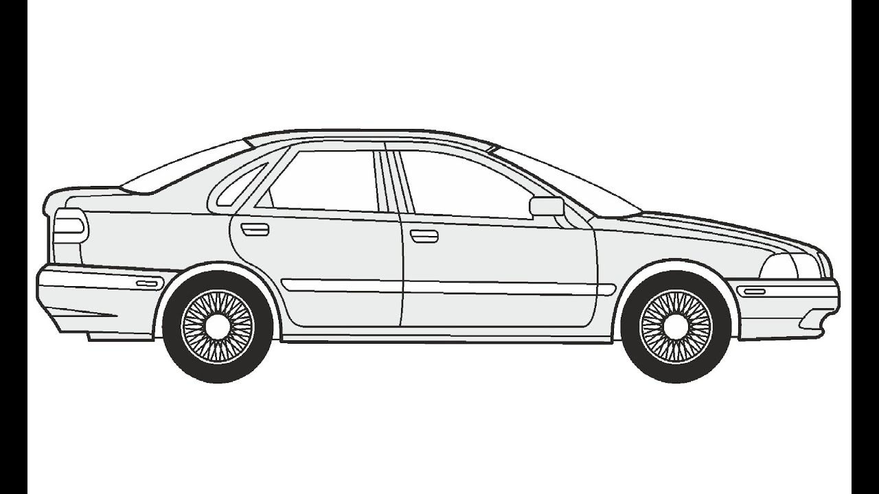 How to Draw a Volvo S40 / Как нарисовать Volvo S40 - YouTube
