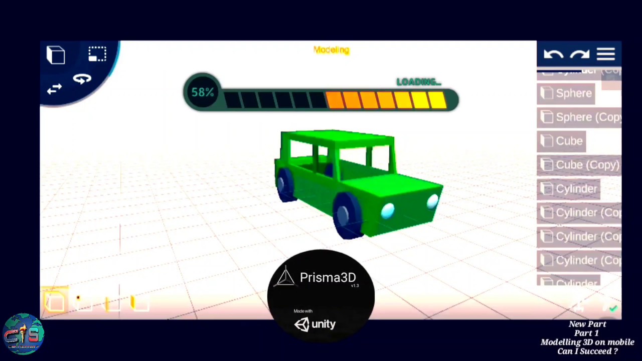 Mobile 3D Car Modelling ( Prisma 3D ) - YouTube