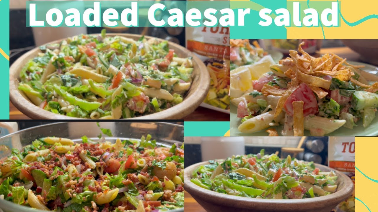 How to make the best loaded Caesar salad (delicious) - YouTube