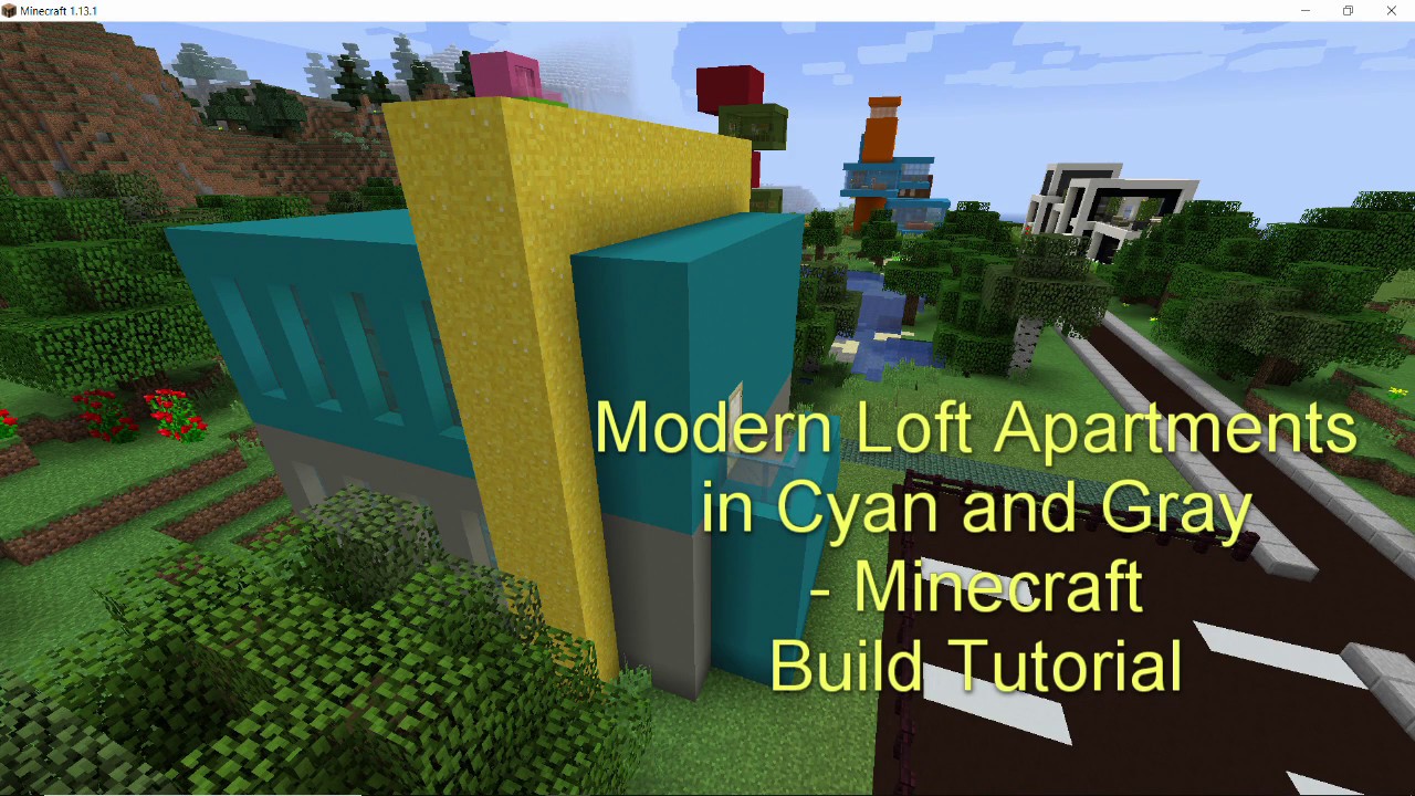 Modern Loft Apartments in Cyan and Gray - Minecraft Build Tutorial ...