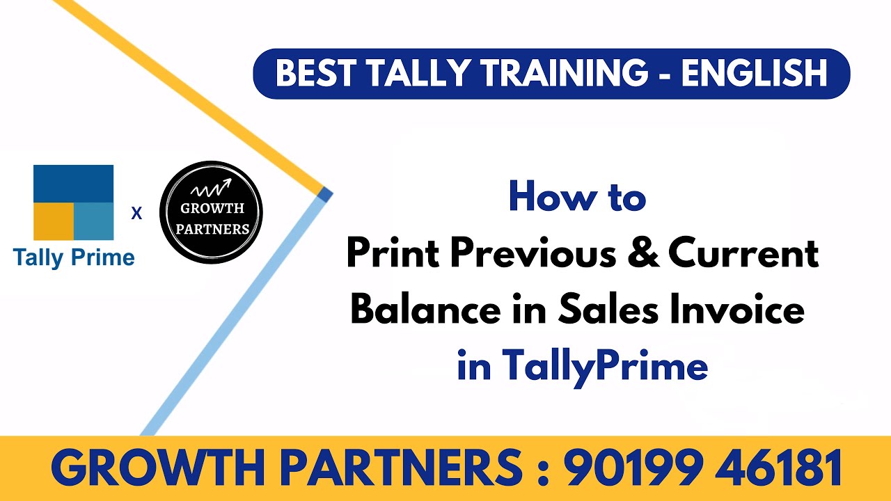 How to Print Previous & Current Balance in Invoices in TallyPrime - YouTube