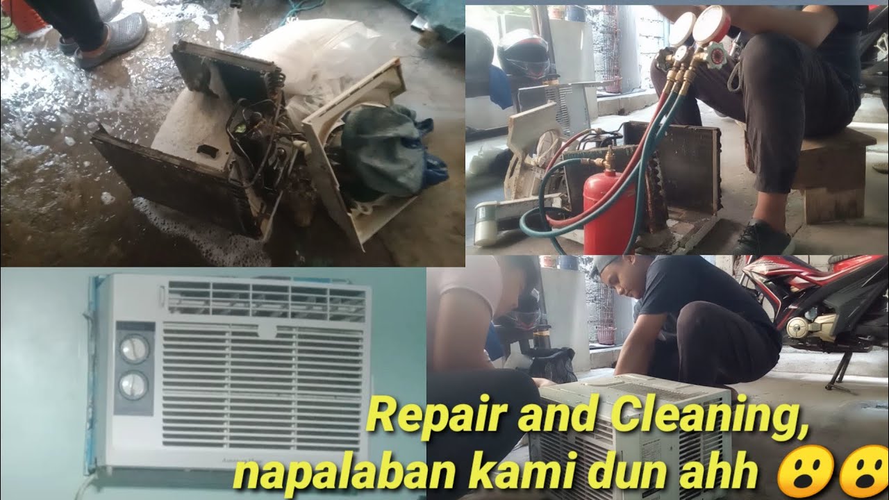 American Home Aircon Window type 0.5hp Cleaning and repair (System ...