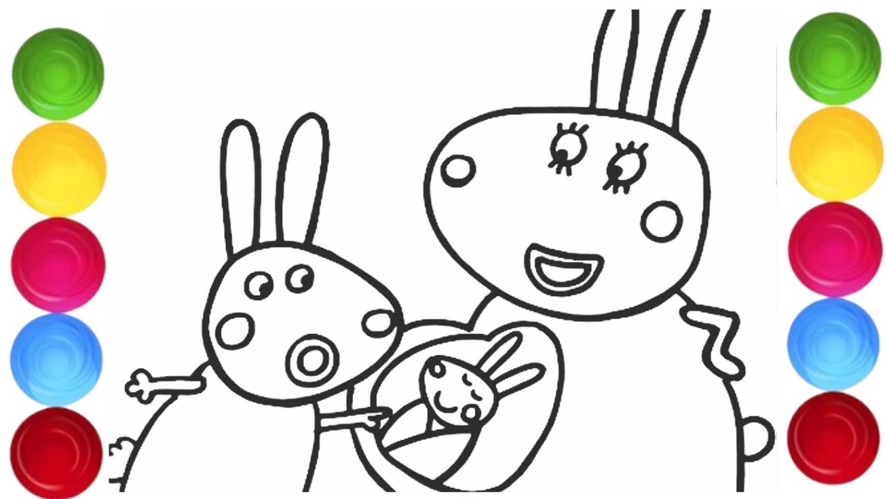 Drawing And Coloring Rebecca Rabbit And Her Pregnant Mom Drawings For ...