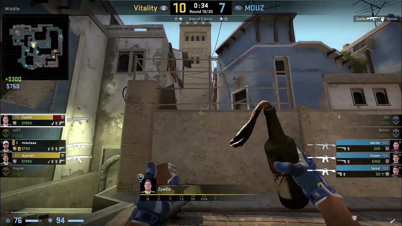 CS:GO POV Demo Vitality ZywOo (26/18) vs MOUZ (de_mirage) @ PGL Major Antwerp 2022 Europe RMR A ...
