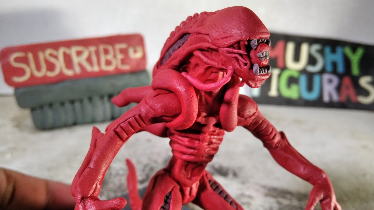 Xenomorfo Rojo (Alien) de plastilina/How to make a Red Xenomorph with ...