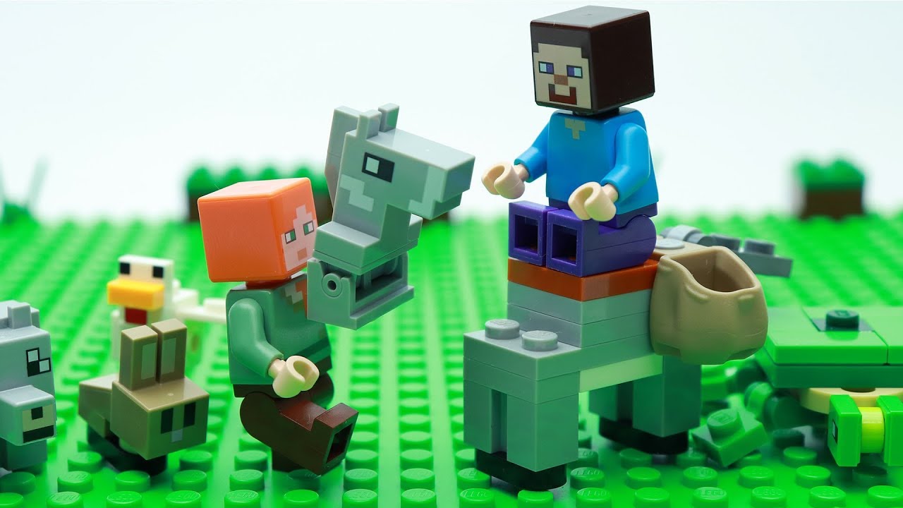 Lego Minecraft Brick Building Mobs Animation - YouTube