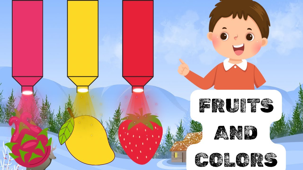Learn Fruits Names and Colors for Kids Part -2 | Fruits and Their ...