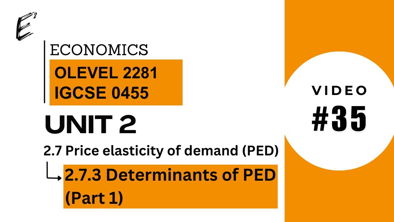 Video 35 - Determinants of PED - Part 1 (Economics O levels 2281 ...