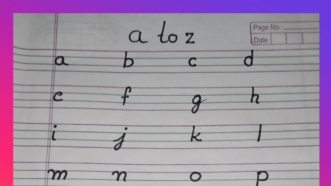 small alphabet a to z ||choti ABCD a to z small letter|| how to write ...