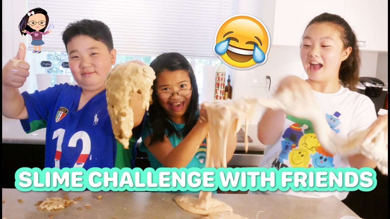 WEIRD FOODS SLIME CHALLENGE WITH FRIENDS (Gloss Pickle Slime) - YouTube