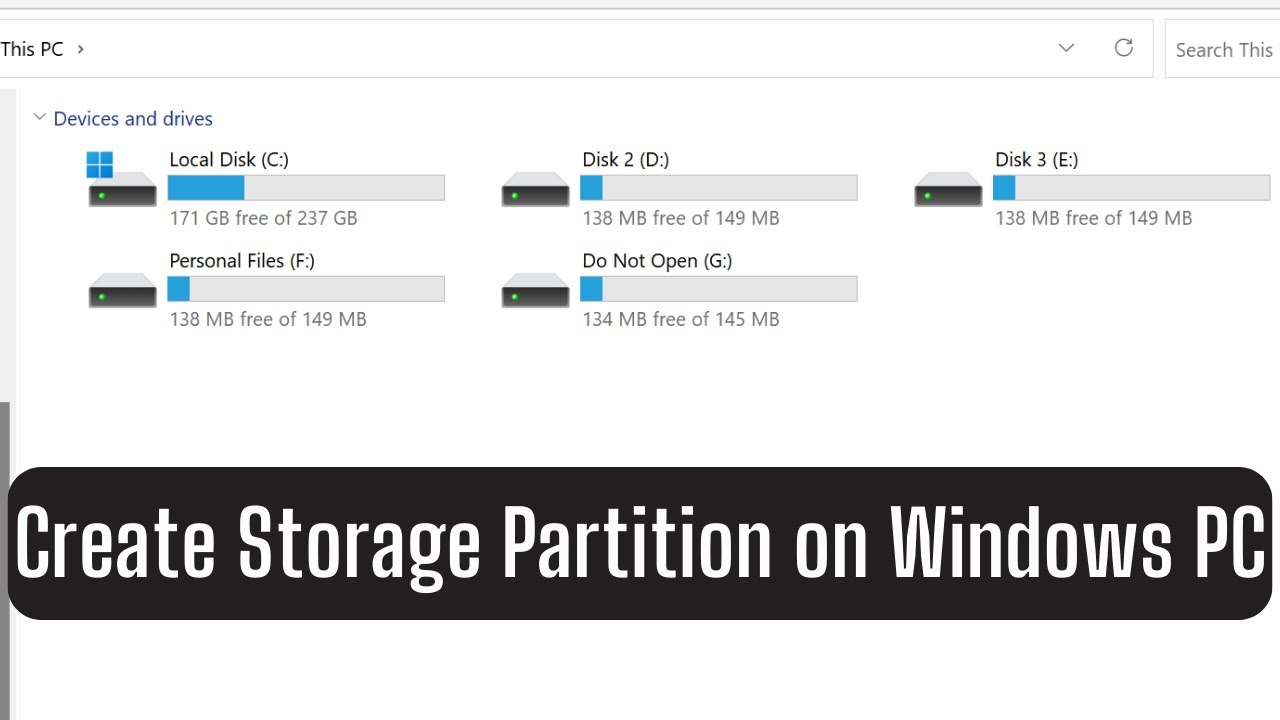 How to Create Partition on Hard Disk/SSD on Windows 11 - YouTube