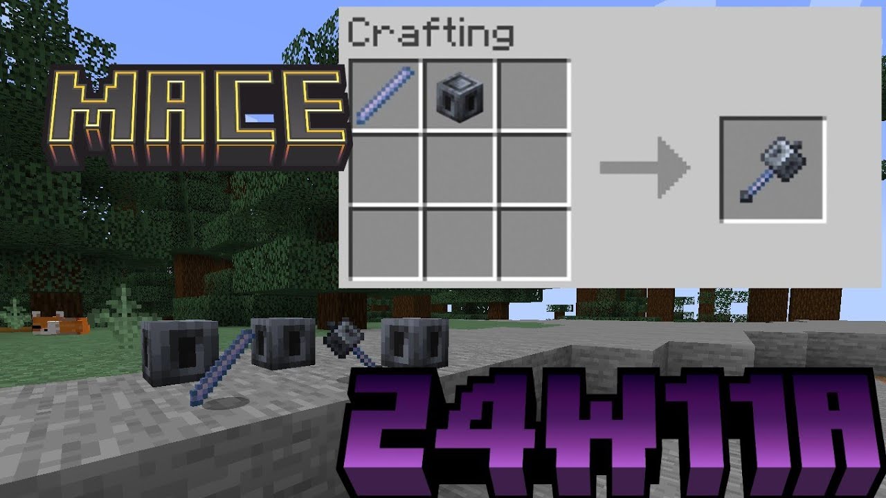 Minecraft 1.21 Snapshot 24w11a New Weapon Mace Gameplay Testing! - YouTube
