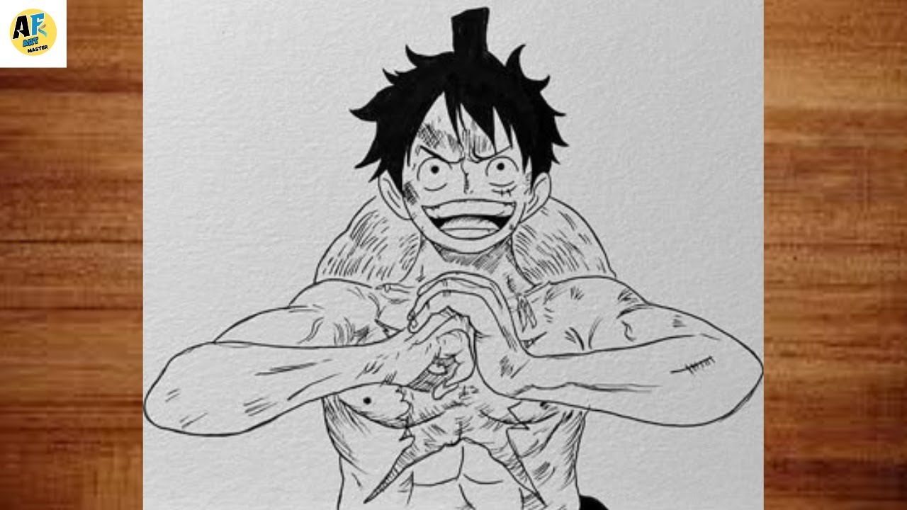 How To Draw Luffy | luffy full body drawing | One Piece drawing | Easy ...