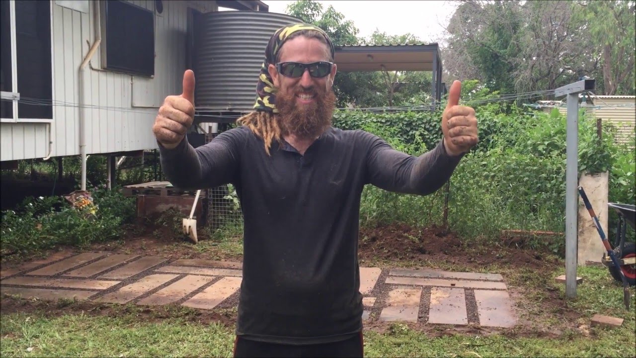 How to Pave a Backyard Clothes Line/Patio - YouTube