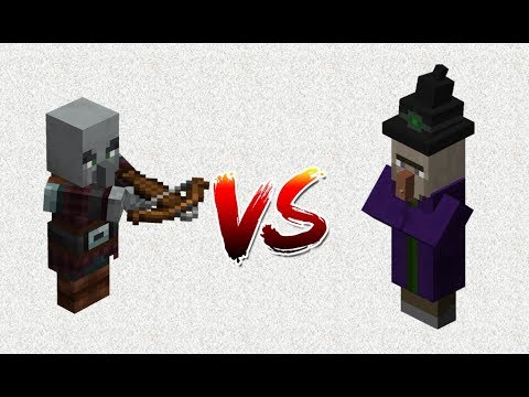 Pillager vs Witch - Minecraft Mob Battle - YouTube