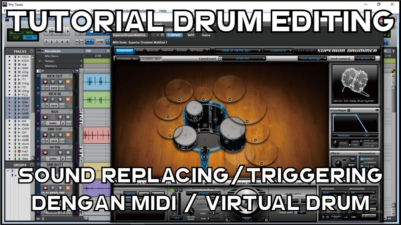 Tutorial Drum Editing, Sound Replacing/Triggering dengan midi / Virtual ...