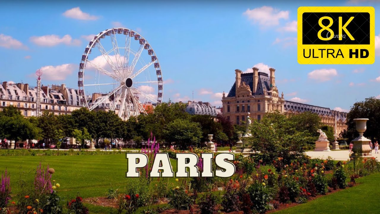 Paris in 8K Ultra HD (Drone with relaxing music) - YouTube