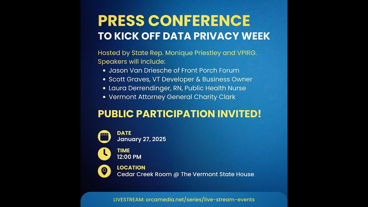 Press Conference - International Data Privacy Day LIVE 1/27/2025 at 12 ...