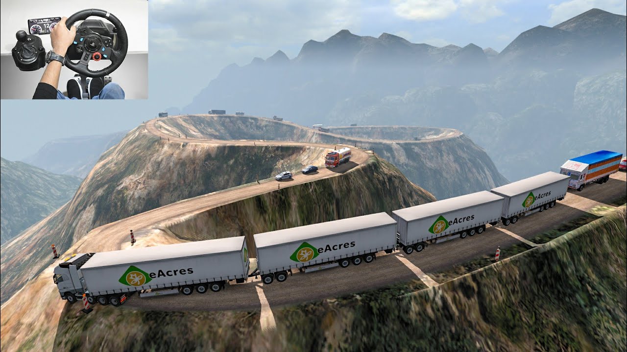 Road Train On Dangerous Mountain Road | Mega Transports | Euro truck ...