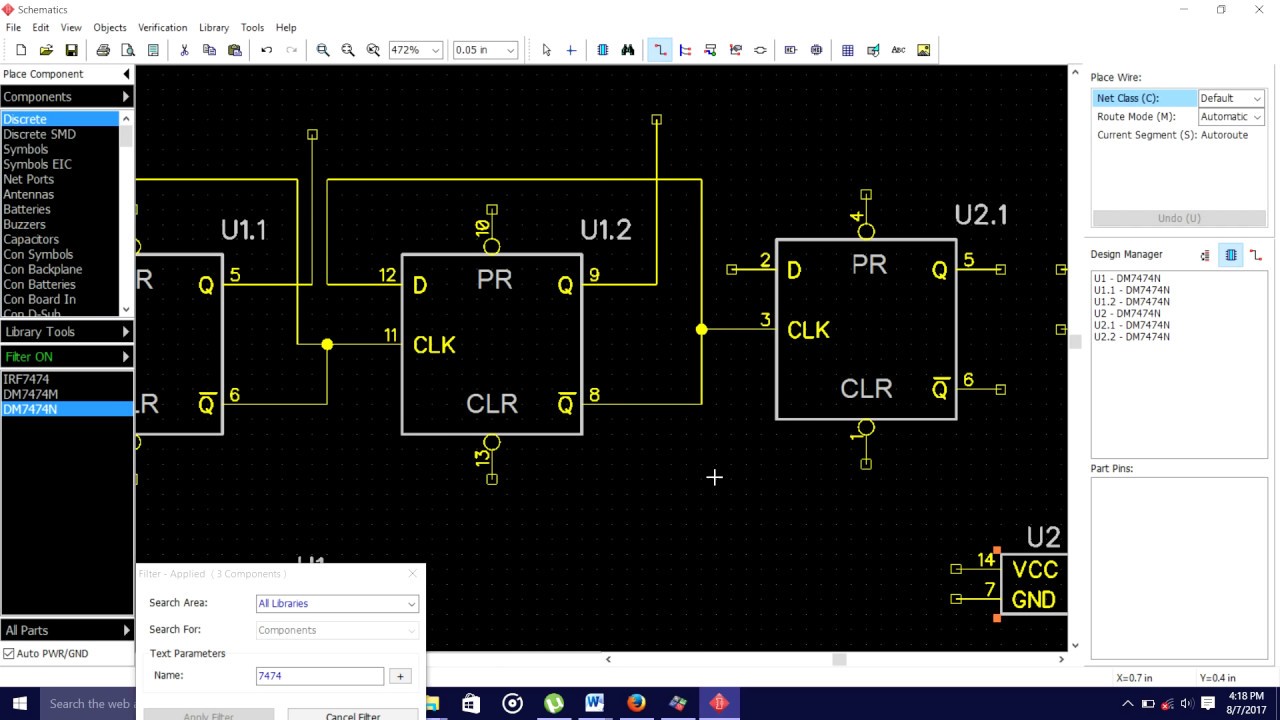 4 Bit Binary Counter Using D Flip Flop Youtube
