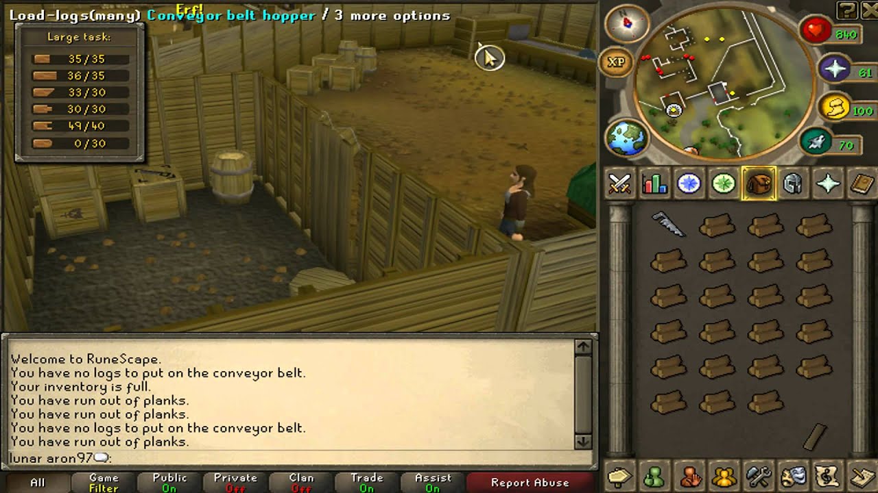 runescape-sawmill training guide - YouTube