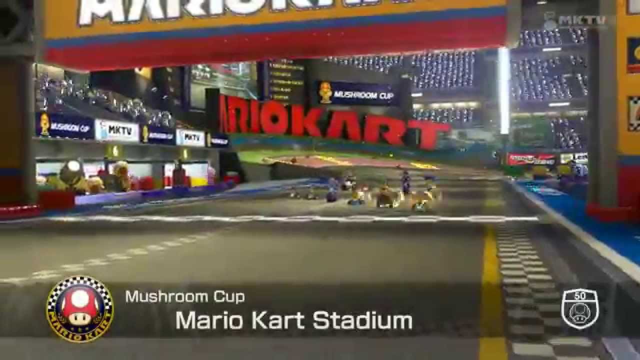 Mario Kart 8 - Mario Kart Stadium first ever race. - YouTube