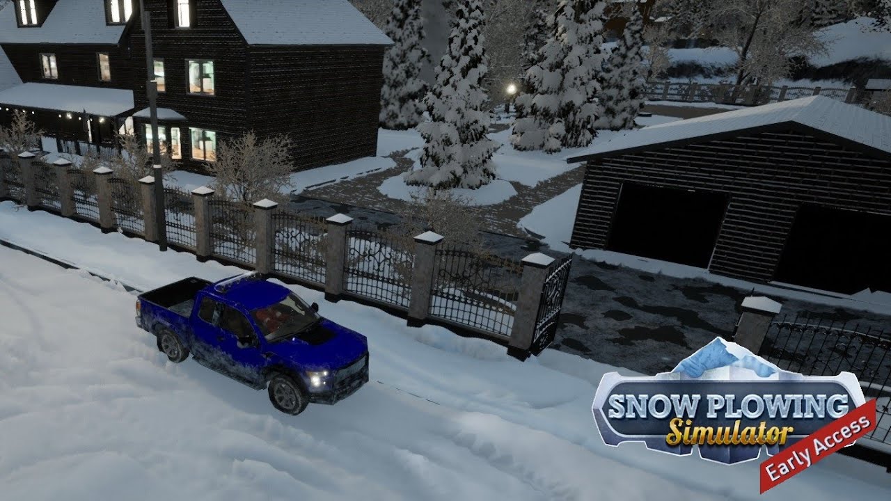 Starting Most Intricate Yard Yet ~ Snow Plowing Simulator - YouTube
