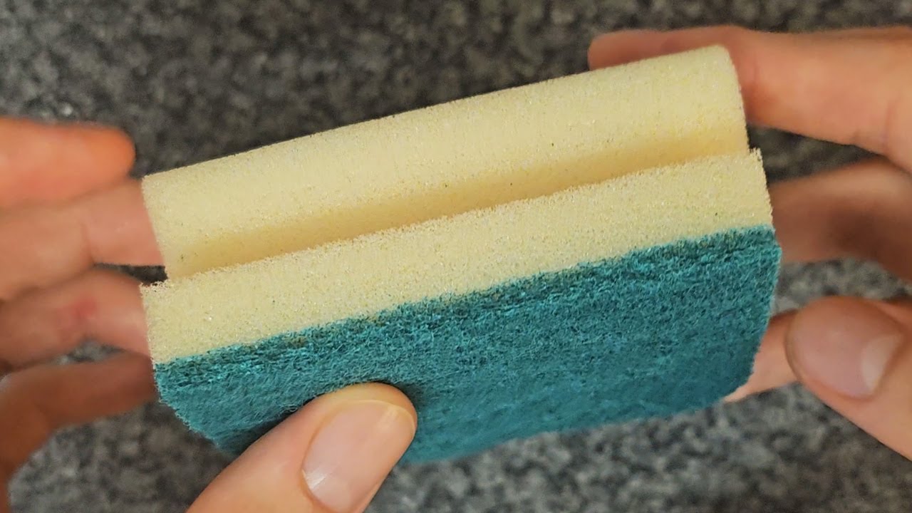 Classic Kitchen Sponge | Scratching, Squeezing & Ripping | ASMR - YouTube