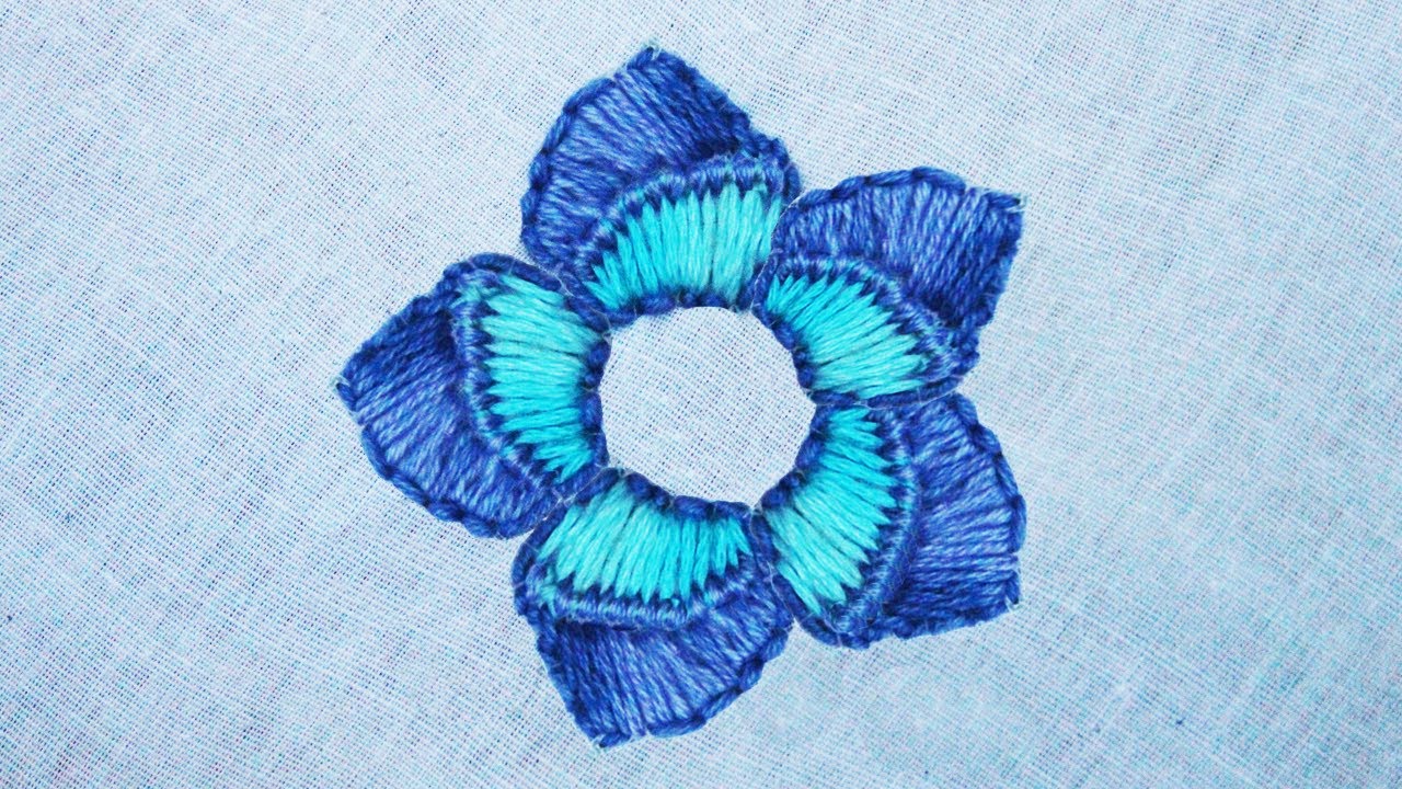 Amazing Hand Embroidery Fantasy Flower Design - YouTube