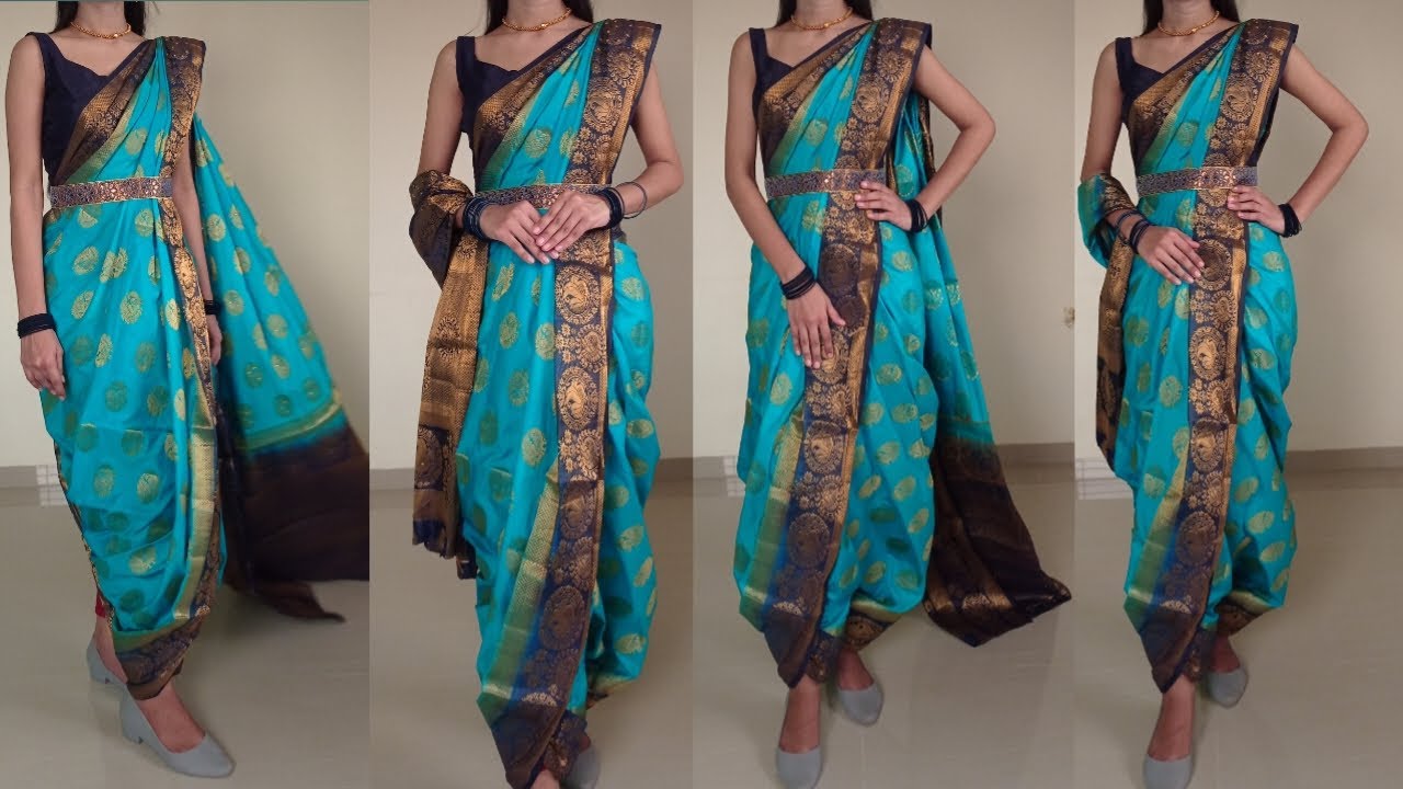How to Drape Dhoti Saree || Dhoti Saree Draping ...