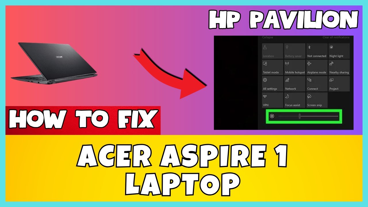 Brightness Increase Decrease Problem Fix Acer Aspire 1 Laptop 9457