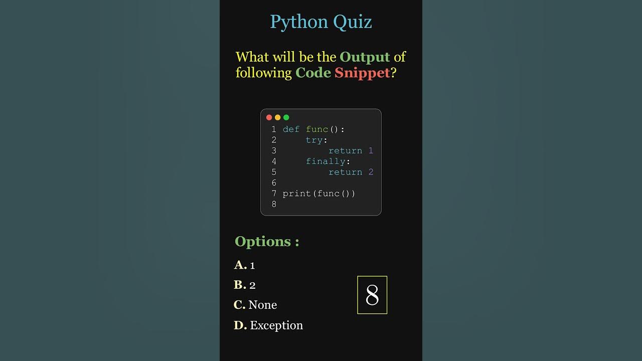 Python Try Finally Puzzle 🤯 Can You Guess The Output🔥 Pythonquiz Apythonexplorer Coding
