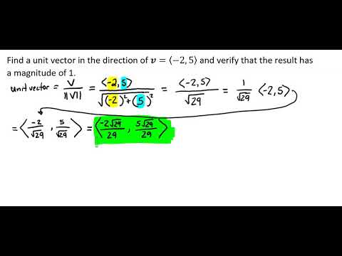 Finding a Unit Vector in the Direction of Vector v - YouTube