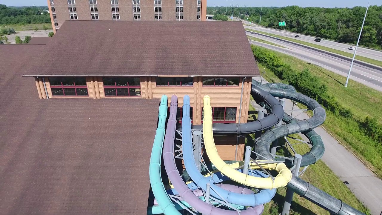 PHANTOM 4 AERIAL FOOTAGE OF FORT RAPIDS INDOOR RESORT VIDEO - YouTube