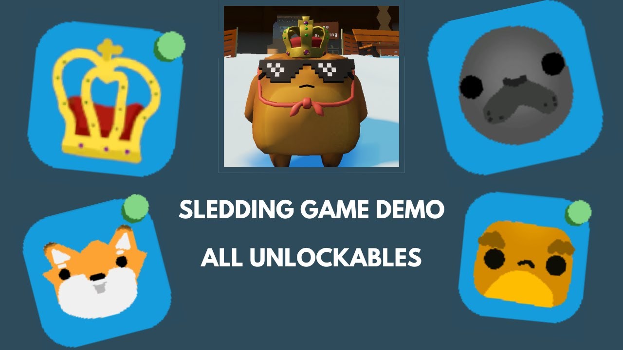 Sledding Game Demo ALL CHARACTERS/SECRETS GUIDE - YouTube