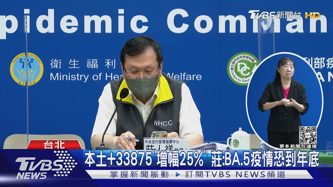 本土+33875「增幅25%」 莊:BA.5疫情恐到年底｜TVBS新聞 - YouTube