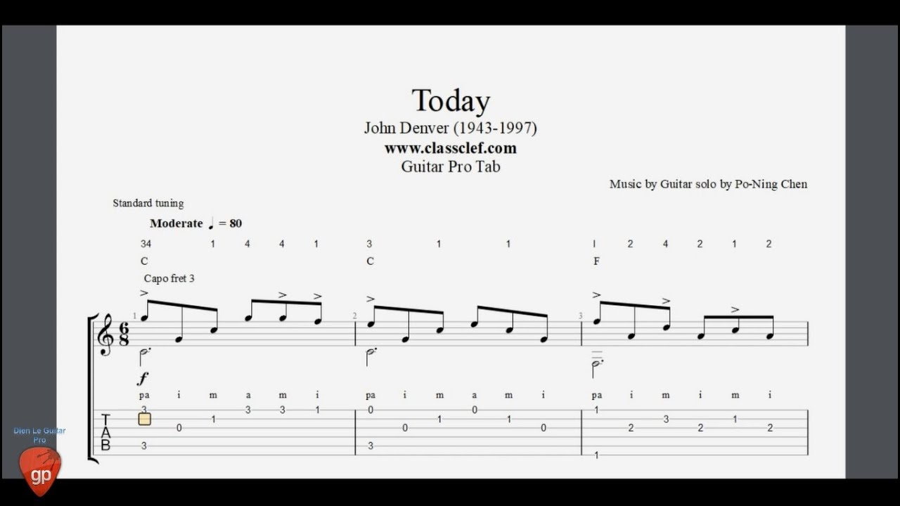Today - Guitar Pro Tab - YouTube