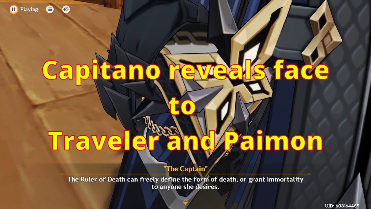 Genshin Impact: Capitano Reveal his FACE to the Traveler and Paimon ...