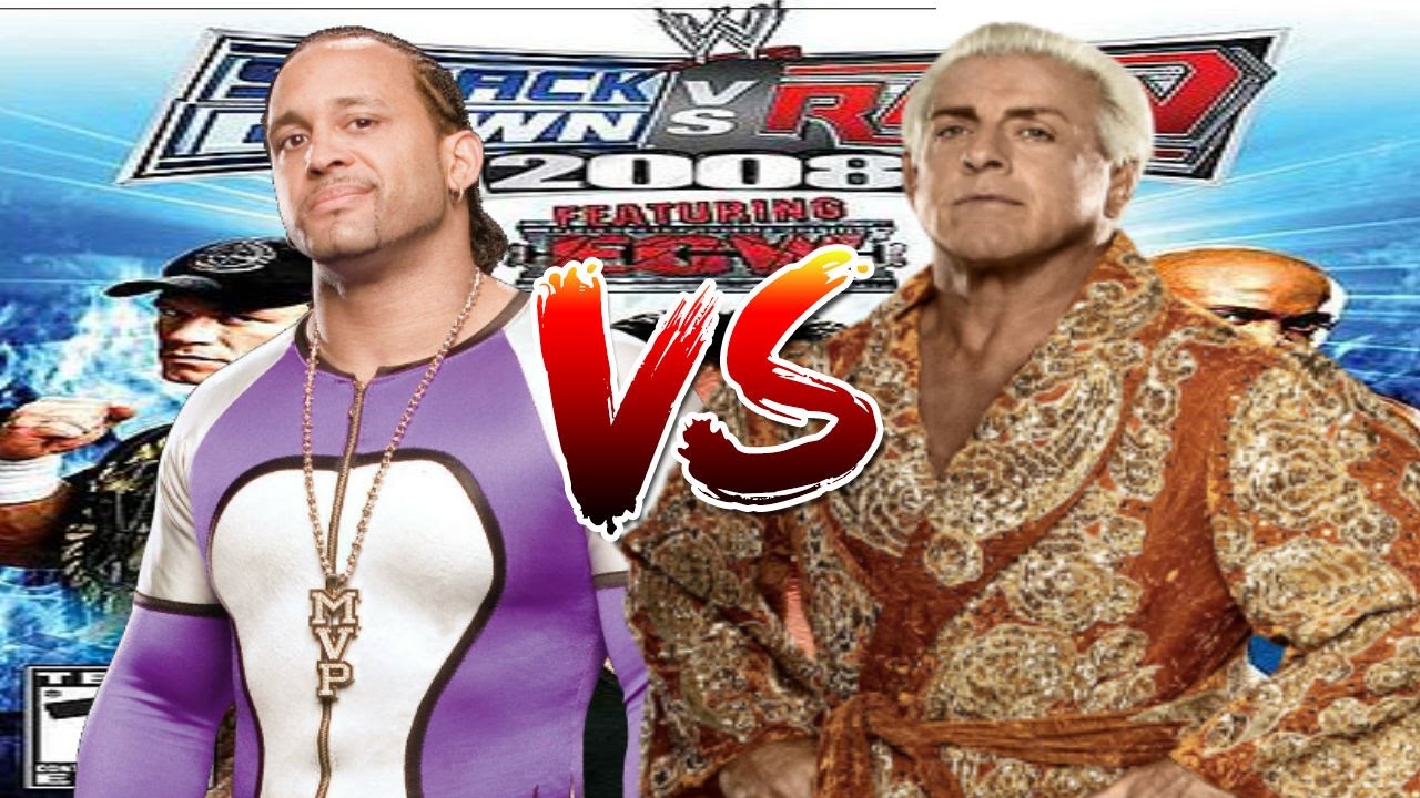 WWE Smackdown vs Raw 2008 MVP vs Ric Flair - YouTube