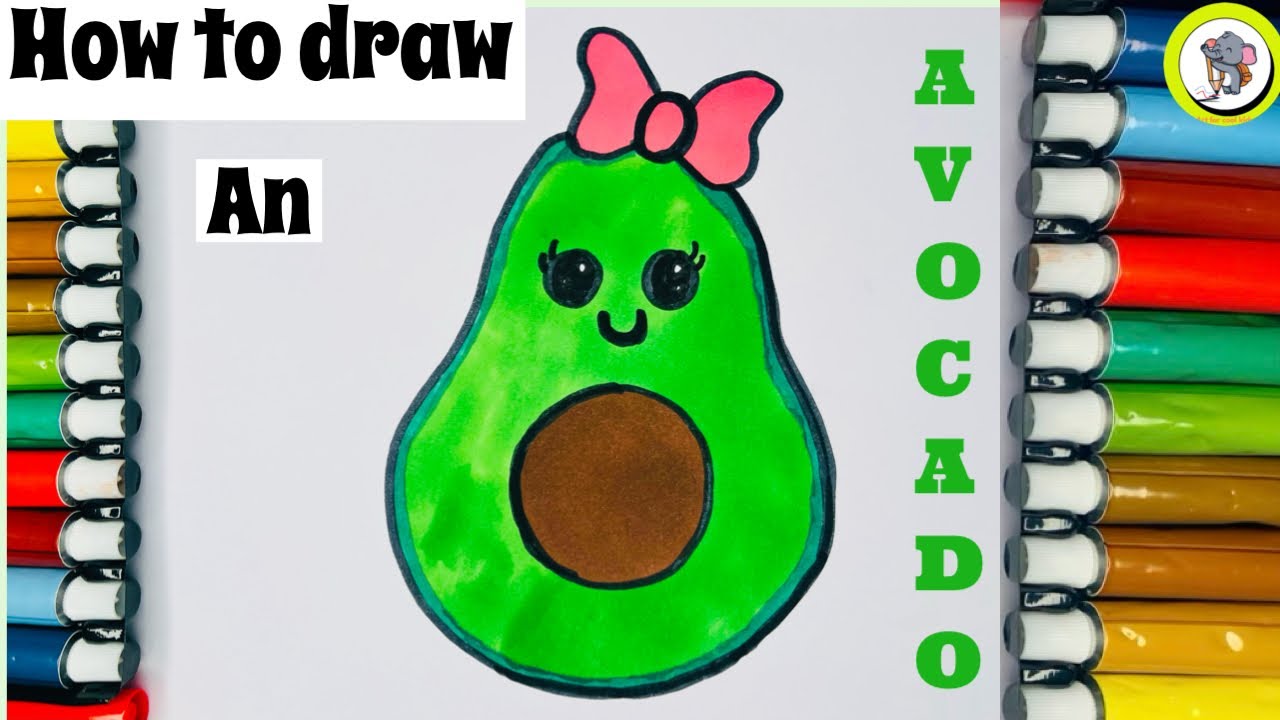 How to draw an avocado |how to draw an avocado cute and easy way |super ...