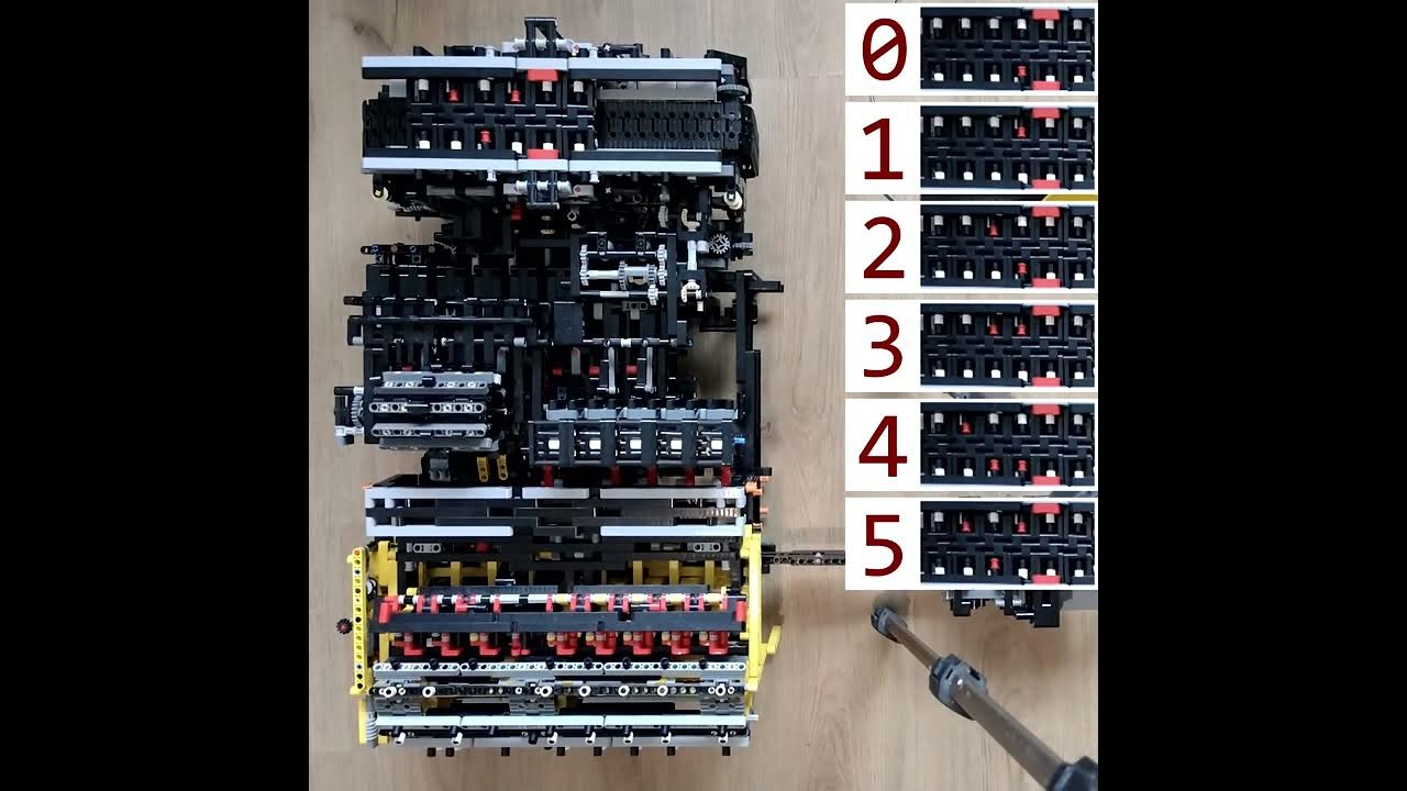 Lego Turing machine simulator WIP binary counting timelapse (80x) - YouTube