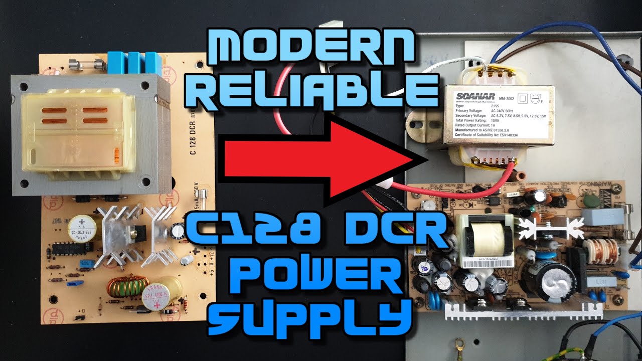 Commodore 128DCR part 2 - power supply upgrade and diagnostics - YouTube