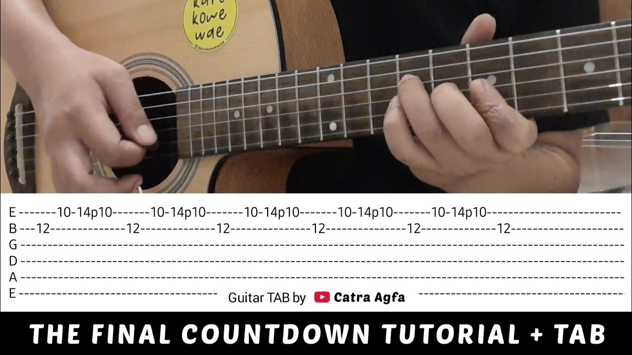 The Final Countdown Europe Guitar Solo Lesson with TAB by Catra Agfa ...